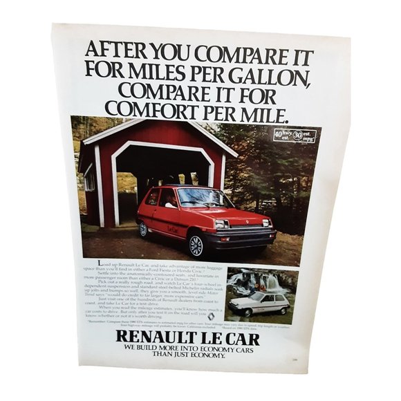Vintage Print Ad | Art | Renault Vintage 98 Magazine Print Ad | Poshmark